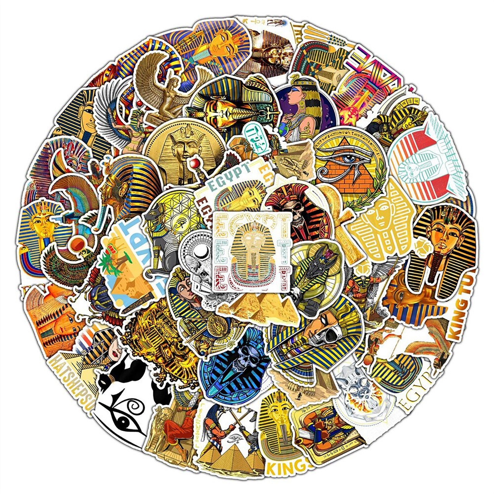 50x Egyptian Pharaoh Egypt Sticker Pack Waterproof Graffiti Phone Decal ...