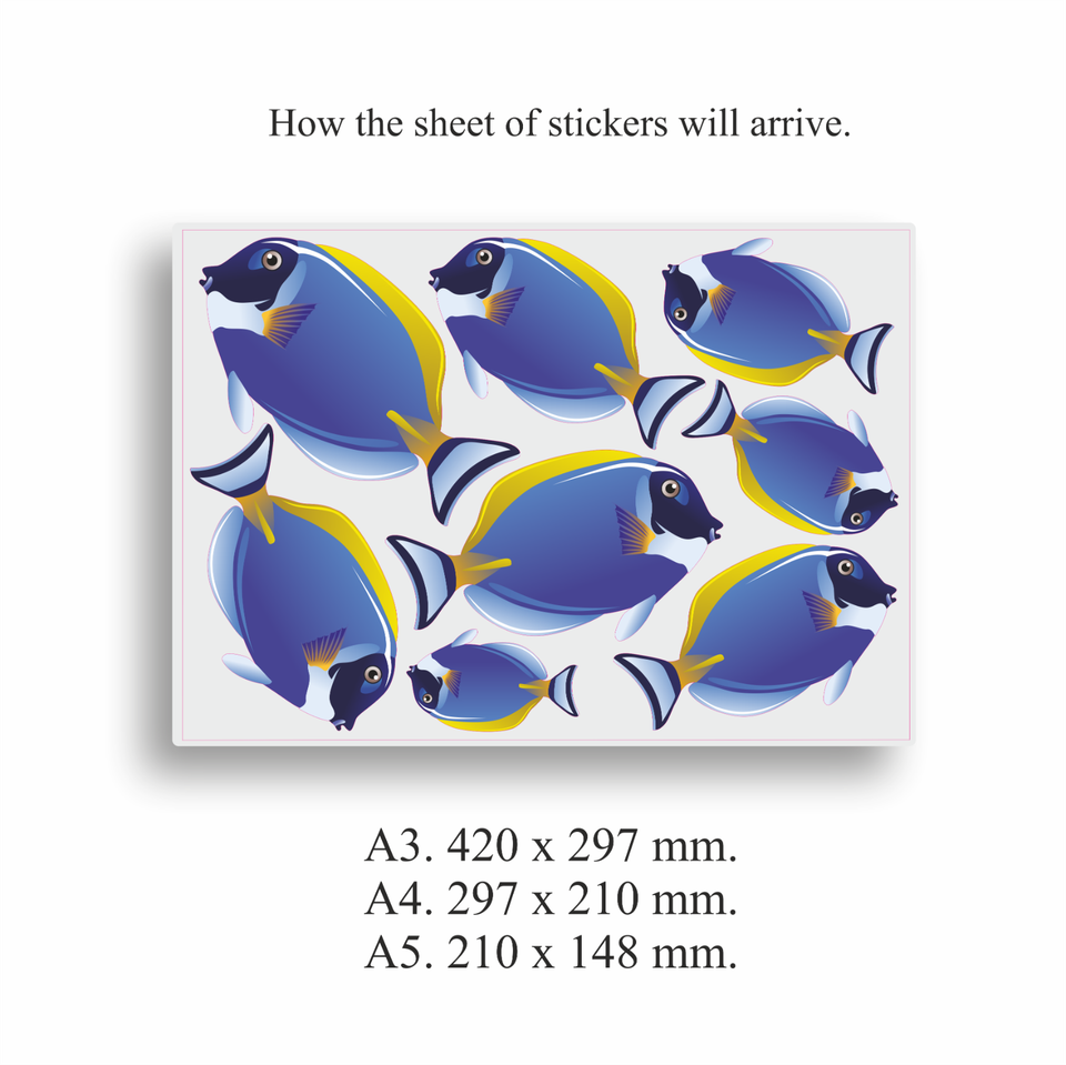 Tropical Fish Vinyl Art Decal Sticker [Multiuse] Tile Laptop Wall ...