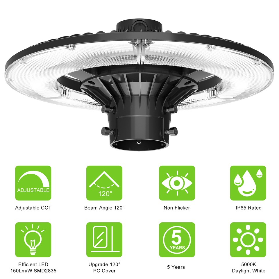 LED Pole Top Lights 80W Outdoor Commercial Pole Mount Light Fixture AC ...