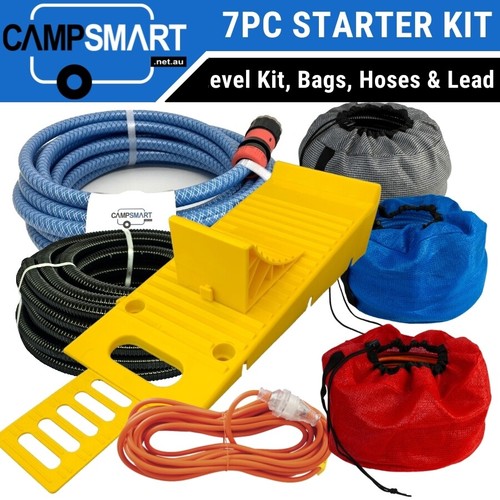 Caravan Essentials Starter Kit Pack - 7 Piece Water Sullage Hose Lead ...