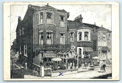 POSTCARD LORIWYN HOTEL CLIFTONVILLE GILBERT RUMBOLD LINE DRAWING ...