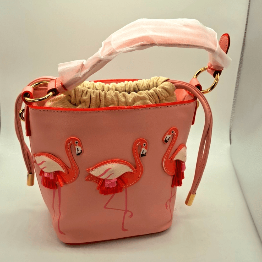 Flamingo Pink Unique Bucket Bag Crossbody 3D Flamingo New With No Tag Drawstring | eBay