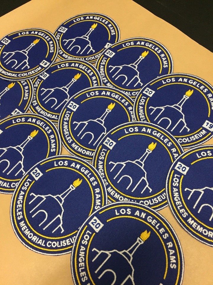 LA RAMS COLISEUM MEMORIAL PATCH LOS ANGELES Ram Last Game Custom Iron ...