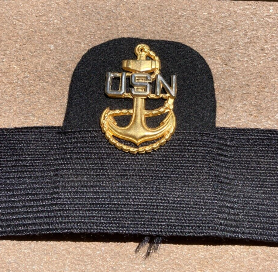 USN US Navy CPO Chief Petty Officer Cap Hat Badge Insignia w/ Band | eBay