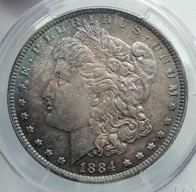 1884 UNITED STATES of America SILVER Morgan US Dollar Coin EAGLE PCGS ...