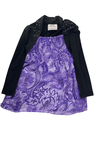 Beautees girls purple and black dress size 5 | eBay