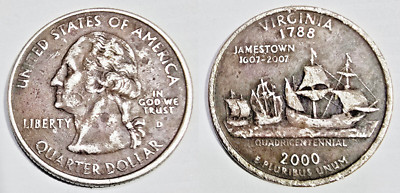 RARE 2000 Virginia 1788 (D) Quarter Dollar Jamestown 1607-2007 | eBay