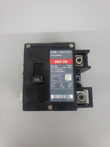 Cutler Hammer BWH2200 25k 2 Pole 200 Amp 120/240v Circuit Breaker | eBay