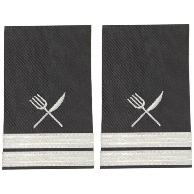 BuyStripes Chef Uniform Shoulder Board Epaulets Silver Knife & Fork ...