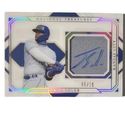 Jorge Soler 2021 Autographed Panini National Treasures Used Worn Jersey ...