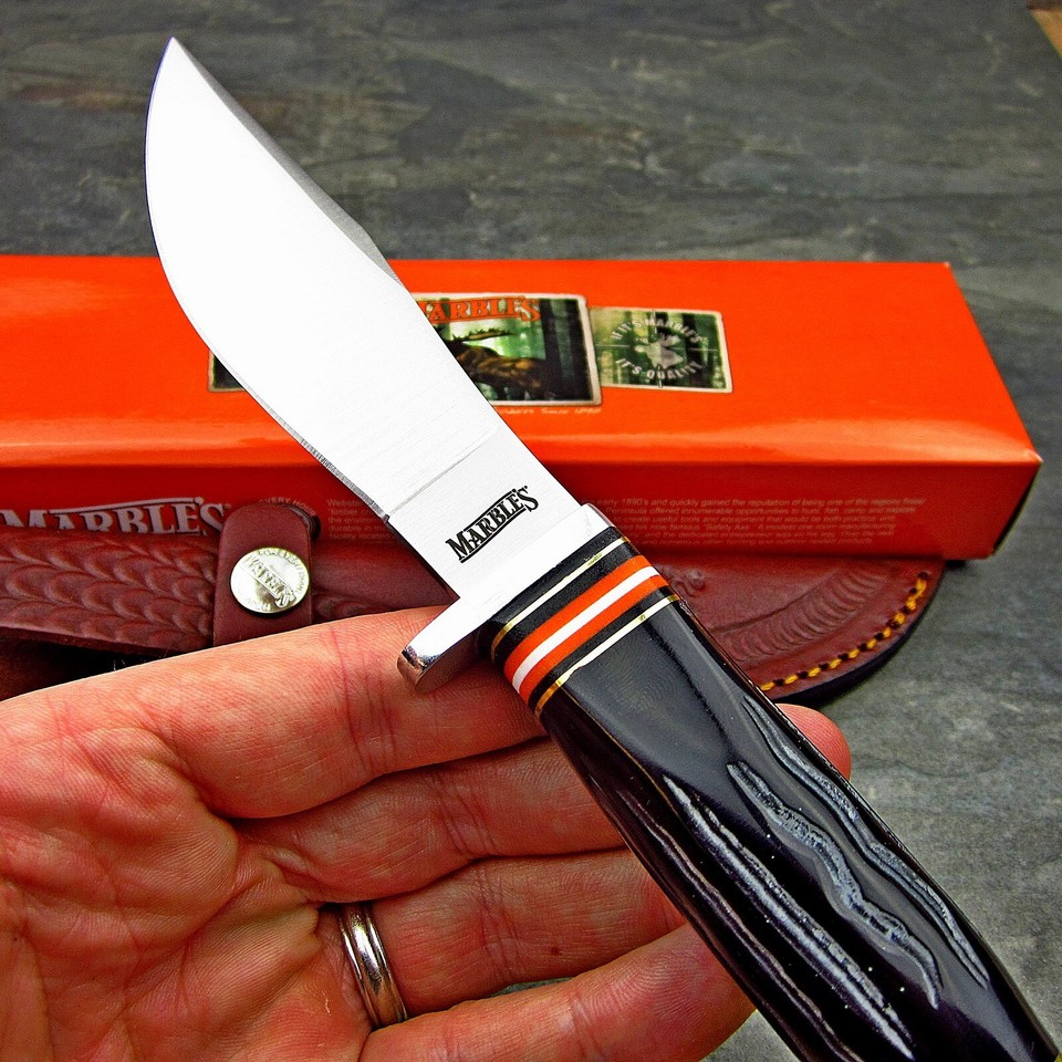 Marble's Genuine Jigged Steer Bull Horn Fixed Blade Hunting Skinning ...