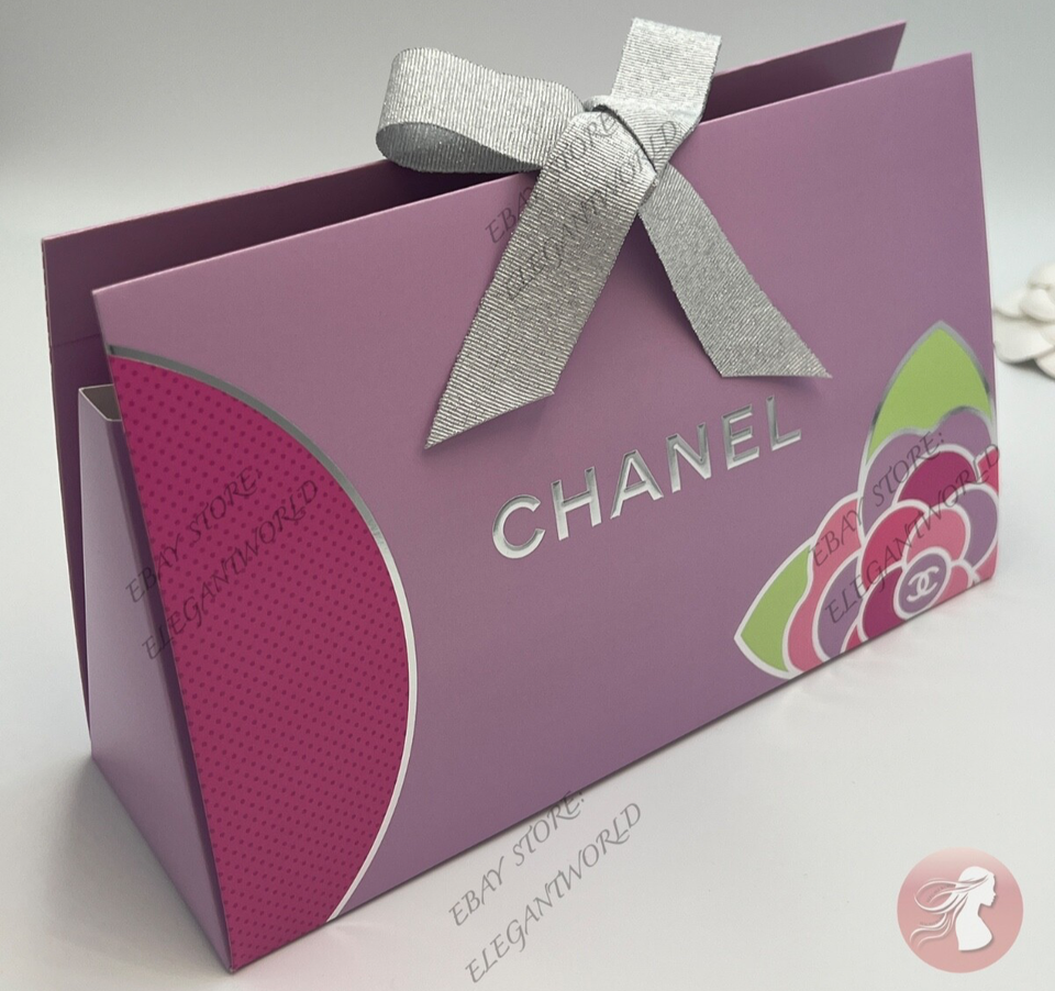 CHANEL Origami Signature GIFT BOX w/ Ribbon & Tissue 8.75" x 5.5" x 3 ...