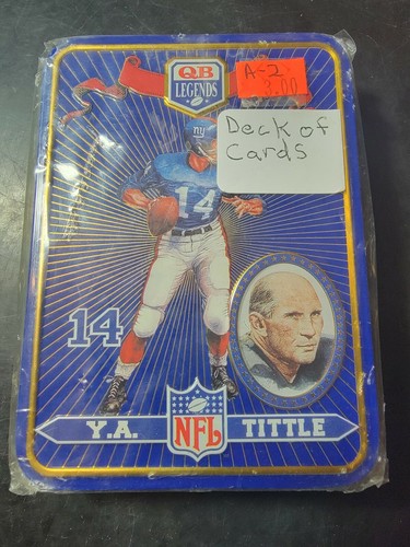 NFL QB Legends #14 Y.A.TITTLE Collectible 2 Deck Playing Cards w/ Tin ...