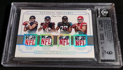 BGS 9 1/1 RC JSY PATRICK MAHOMES NFL SHIELD PATCH ROOKIE 2017 National ...