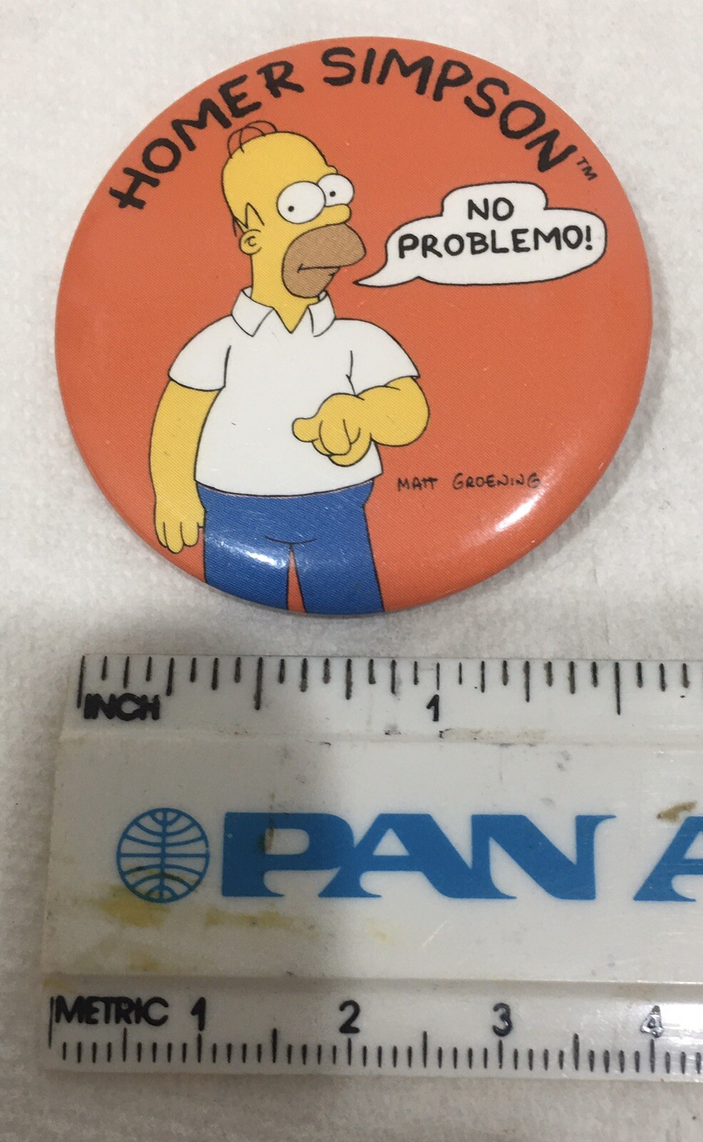Vintage Homer Simpson 1989 No Problemo Pin, Button-Up For Twentieth ...