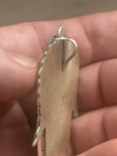 STERLING SILVER NATIVE AMERICAN SPIDER WEB BLUE TURQUOISE PENDANT .925 ...