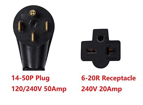 NEMA 14-50P 4 Prong Plug to 6-15R 6-20R 3 Prong Receptacle Female ...