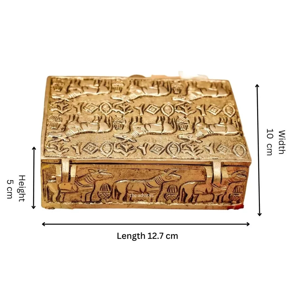 Handcrafted Vintage Style Brass Mohenjo Daro Jewelry Storage Box Pack ...