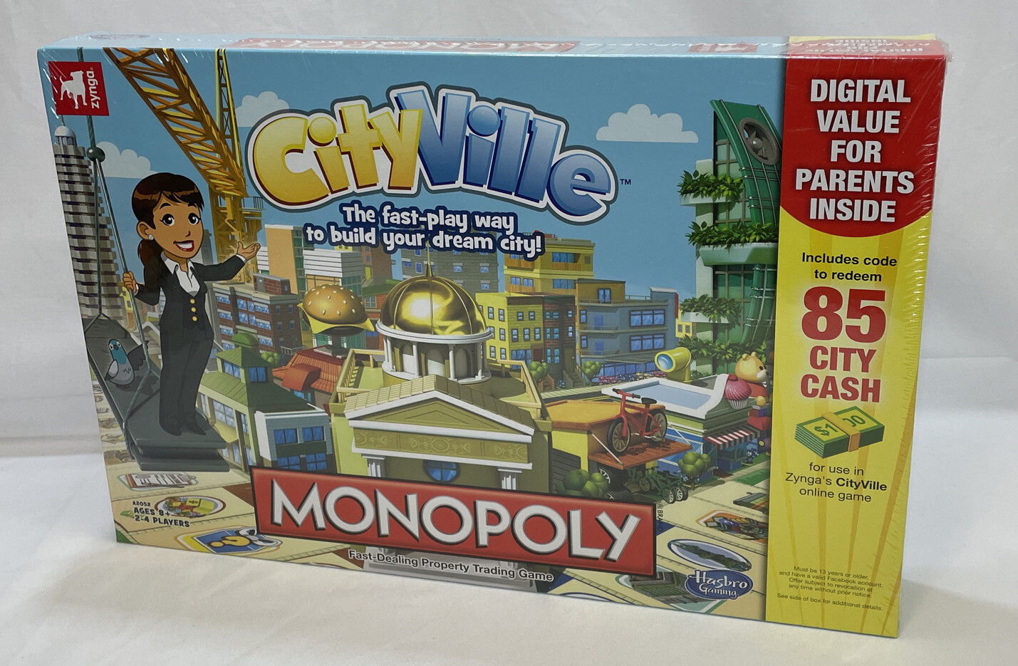 Cityville Monopoly Board Game. Ages 8+, 2-4 players. Hasbro/Zynga ...