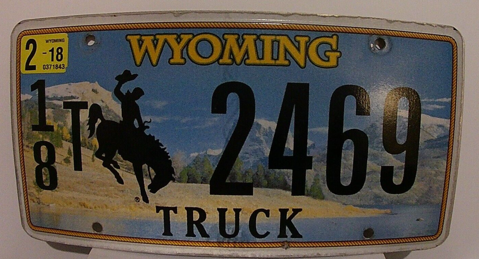 2018 Wyoming Cowboy Horse Truck License Plate T-2469 | eBay