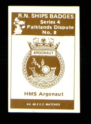 Matchbox label Royal Navy Ship Crest Badge Falklands Dispute HMS ...