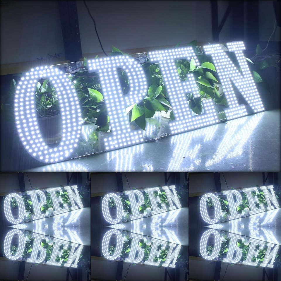Extra Large LED Open Signs for Business, Unique Design Super Bright ...