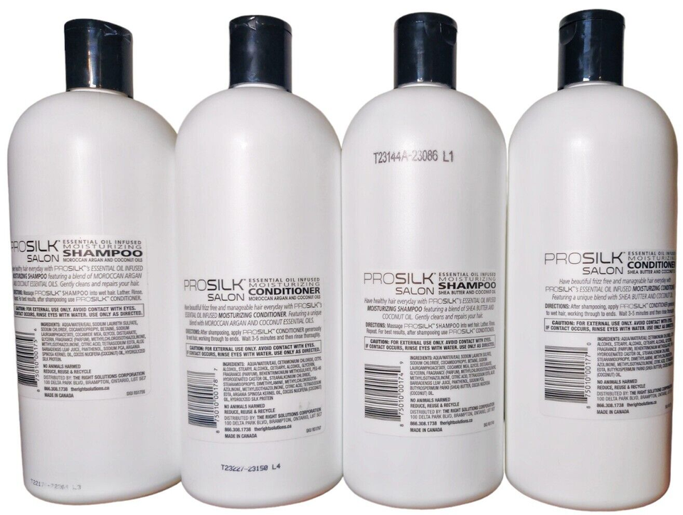 Lot of 4 Pro Silk Salon Shampoo & Conditioner 32 oz Shea Butter Coconut ...