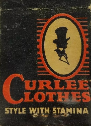 Vintage Matchbook Cover Curlee Clothes Olsen and Hanson Gladstone Mich ...