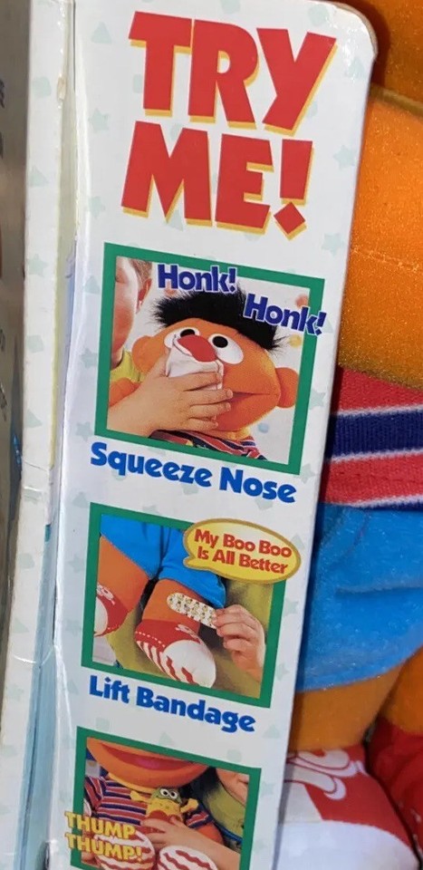 DEADSTOCK 1999 FISHER PRICE SESAME STREET CHECK UP ERNIE TOY DOLL JIM ...