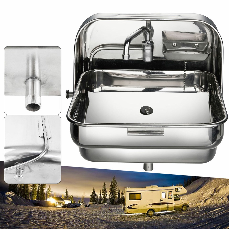 Stainless Steel Folding Sink for Caravan Camper Motorhome & Integrated ...
