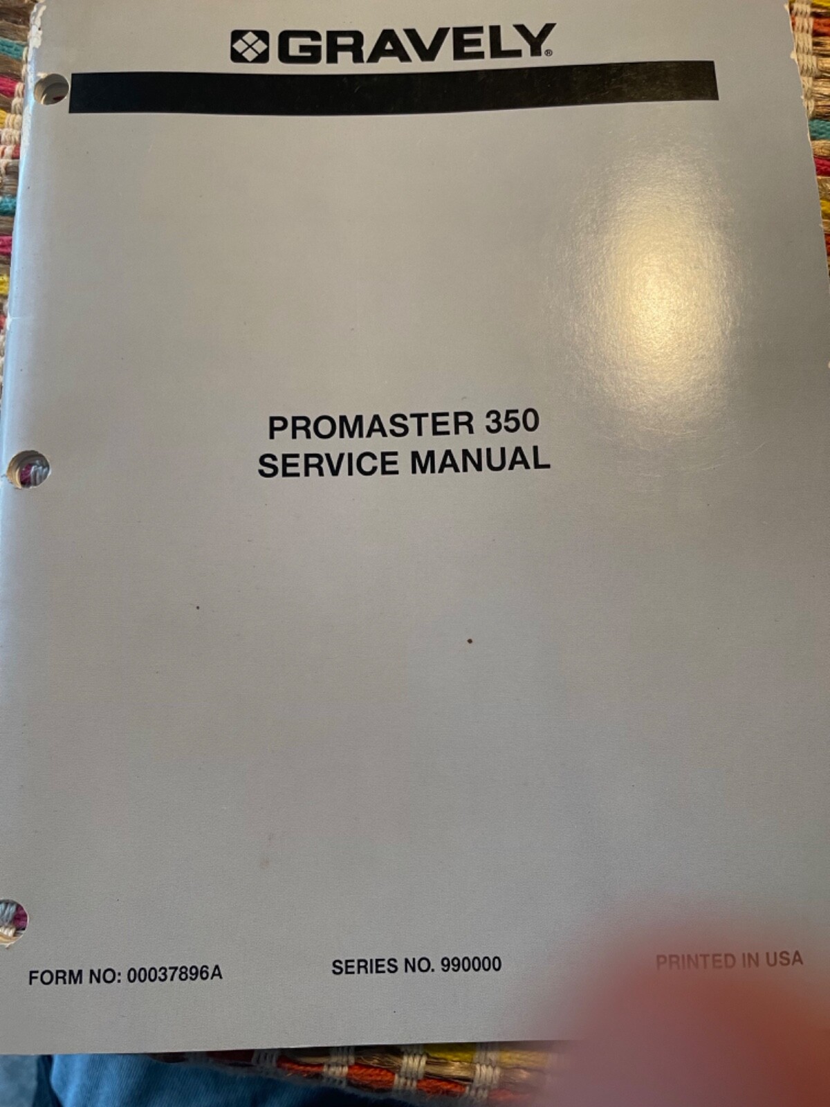 GRAVELY PROMASTER 350 SERVICE MANUAL, 00037896A, NOS MANUAL | eBay