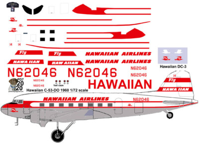 Hawaiian Airlines Douglas DC-3 pointerdog7 decals for Testors 1/72 | eBay