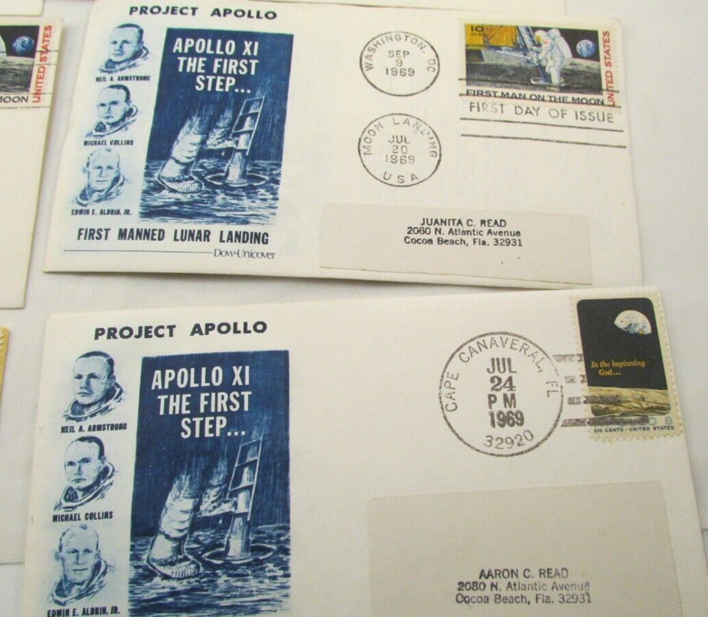 NASA Stamped Envelopes 9 1969 1970 1971 1972 Apollo First Day Kennedy ...