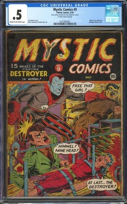 Mystic Comics #9 CGC 0.5 | Timely 1942 | Rare Hitler Torture Destroyer ...