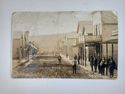 RENDVILLE OHIO REAL PHOTO POSTCARD c1910 LOOKING SOUTH DOWNTOWN SHAWNEE ...