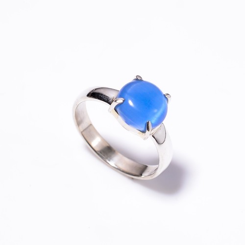 Round Blue Cats Eye Stone 925 Silver Sister Bezel Ethnic Birthday ...