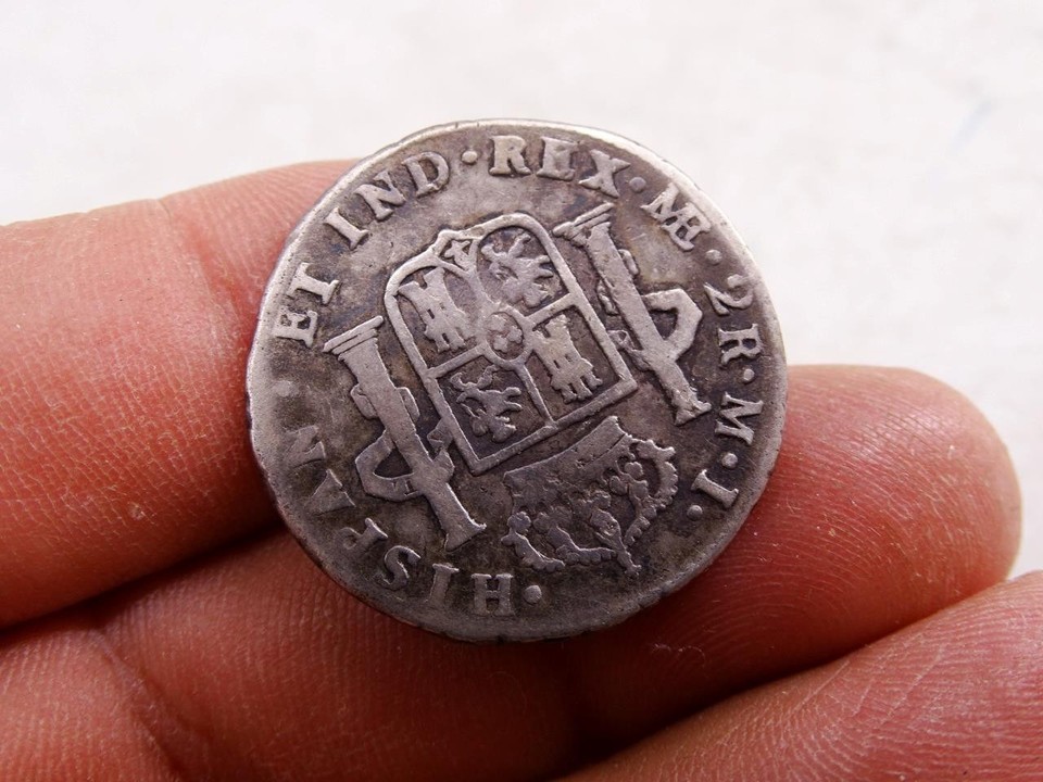 1780 King Charles III Spain Spanish Silver Coin Colonial 2 Reales ...