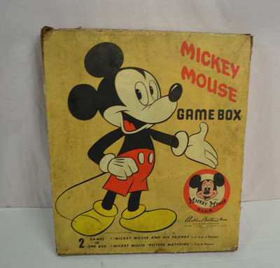Vintage Mickey Mouse Game box Parker Brothers 2 games in one box | eBay