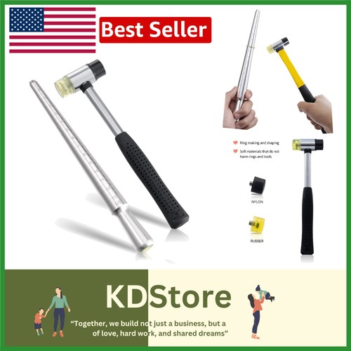 Jewelry Ring Sizer Set, Metal Mandrel & Rubber Mallet for Ring ...