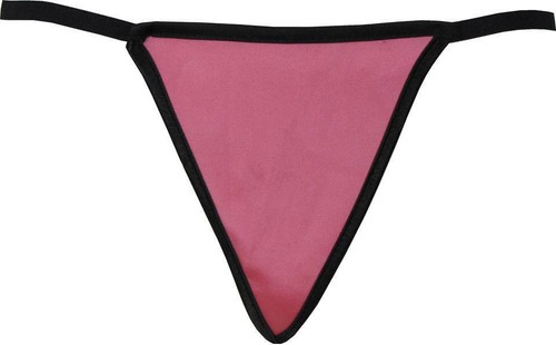 Gorgeous Hot Pink G-String Satin Style Black Trim Thong Underwear ...
