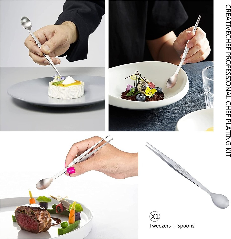 5 pinzas para chef, espátula. Cuchara decoración, Pinza Espinas De ...