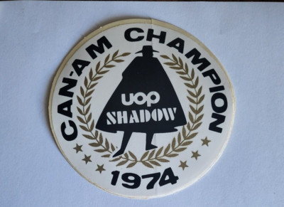 UOP Shadow Racing Team Sticker, Can-Am Vintage 1974 Champion Car Racing ...