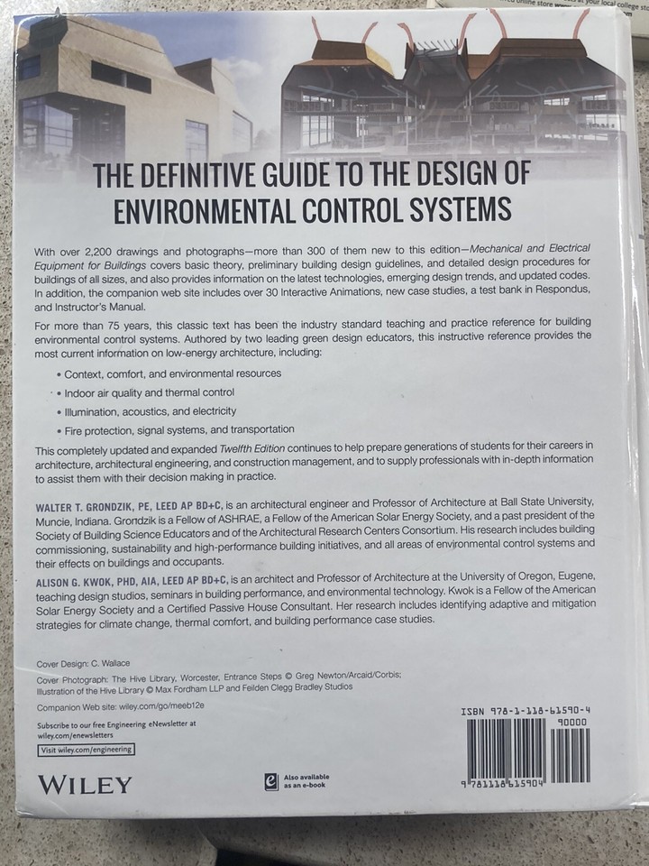 Mechanical and Electrical Equipment for Buildings by Alison G. Kwok ...