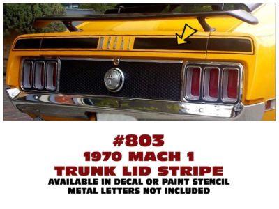 GE-803 1970 FORD MUSTANG - MACH 1 TRUNK STRIPE - DECAL or PAINT STENCIL ...