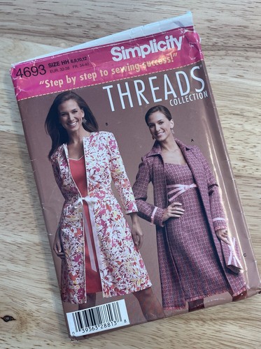 Simplicity 4693 Dress And Long Jacket Y2k Sewing Pattern Threads ...