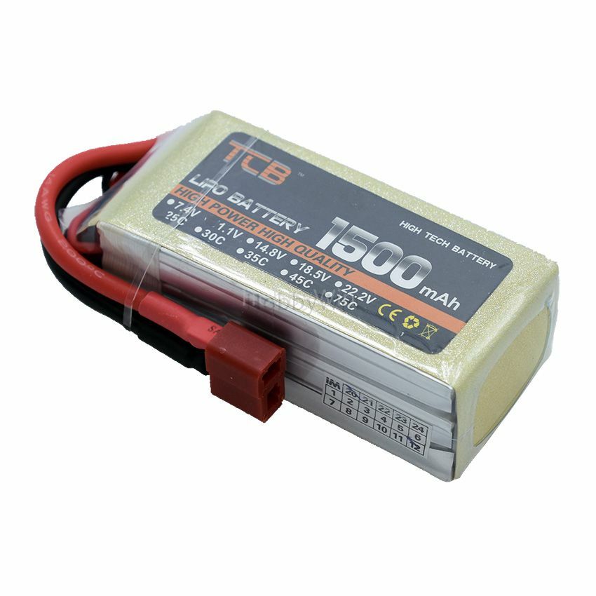 11.1V 3S 1500mAh 25C LiPO Battery T plug for RC Model Airplane ...