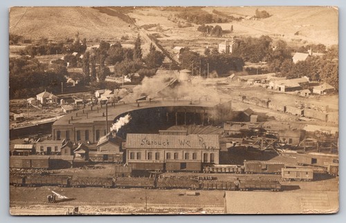 Birdseye View of Starbuck Washington Railroad Yards 1909 Real Photo ...