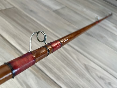 Vintage Split Cane Bamboo Big Game Conventional Fishing Rod w/ Spiral ...
