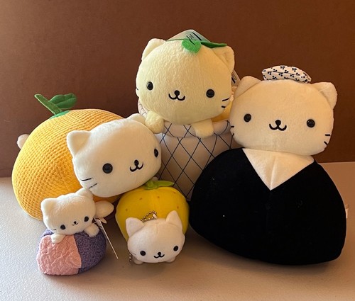 NYAN NYAN NYANKO Plush San-X ONSEN LOT of 5 Yuzu Soup Onigiri Odetama ...