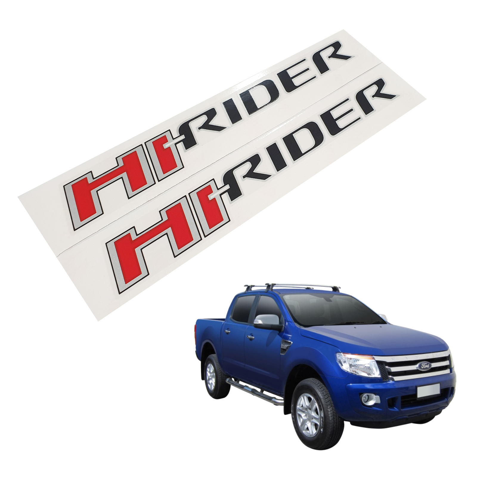 Silver Black HI-RIDER 2PCS side decal sticker Ford Ranger PX1 T6 2011 ...